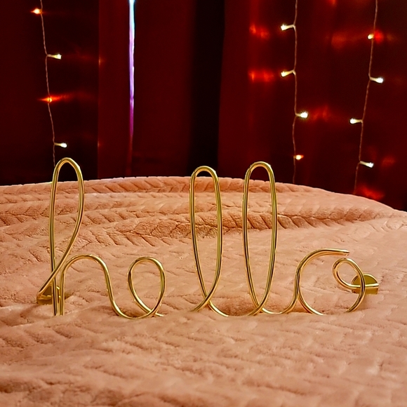 Wall Decor | Hello Gold Wall Sign | Poshmark